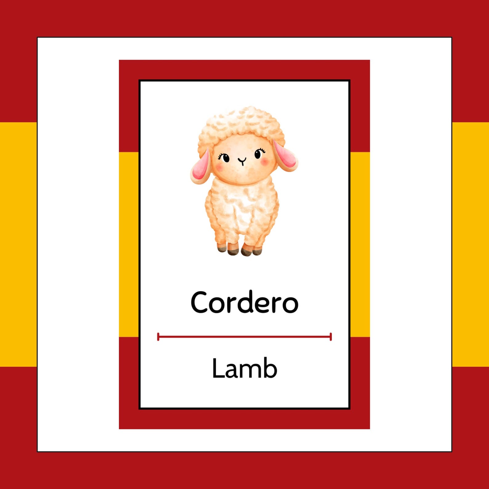Learn Spanish Animal Flashcards: Spanish With English Translation ...