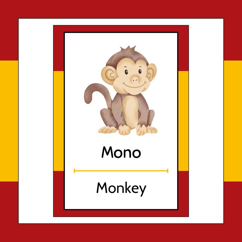 Learn Spanish Animal Flashcards: Spanish With English Translation ...