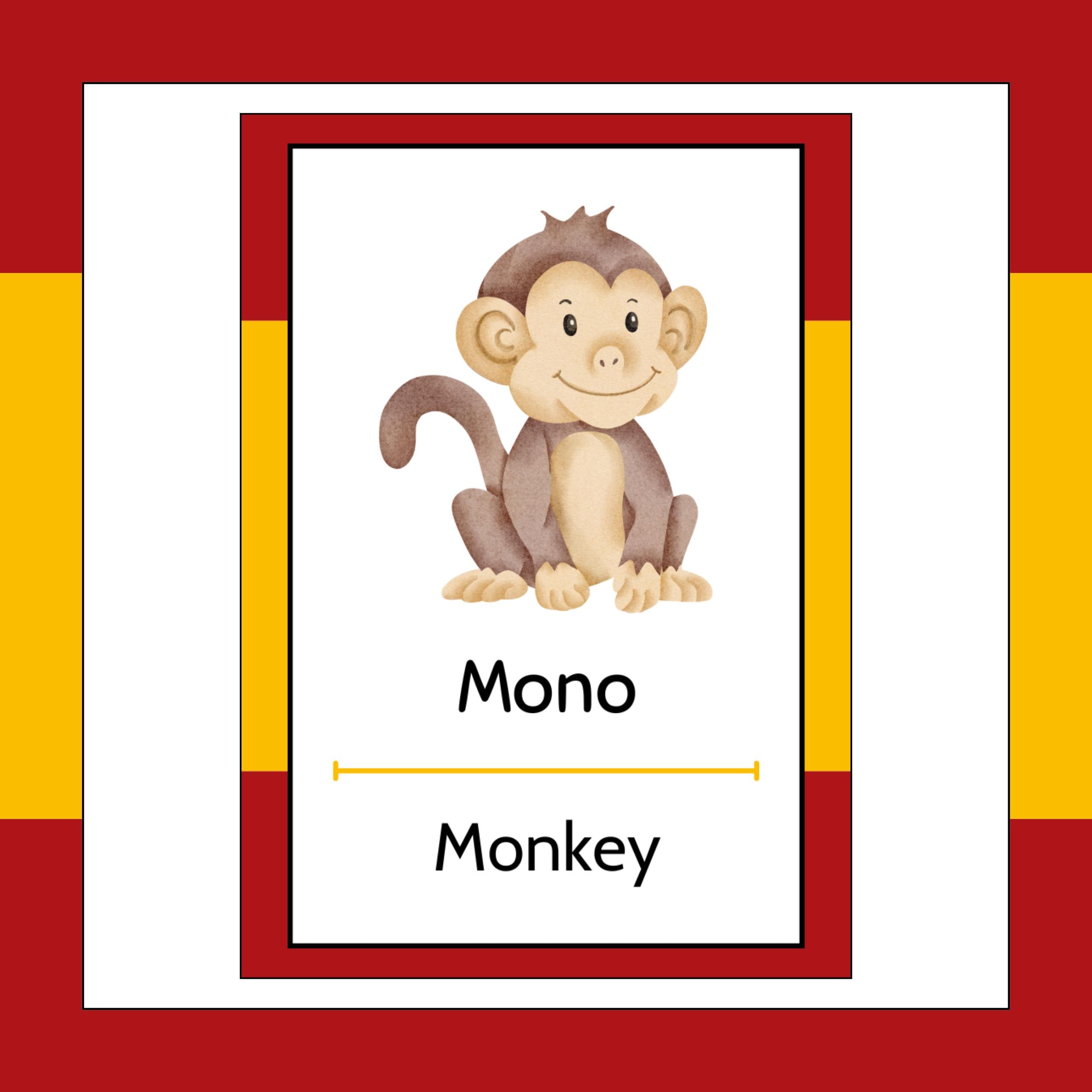 Spanish Animal Flashcards: Bilingual Learning Tool (digital Download ...