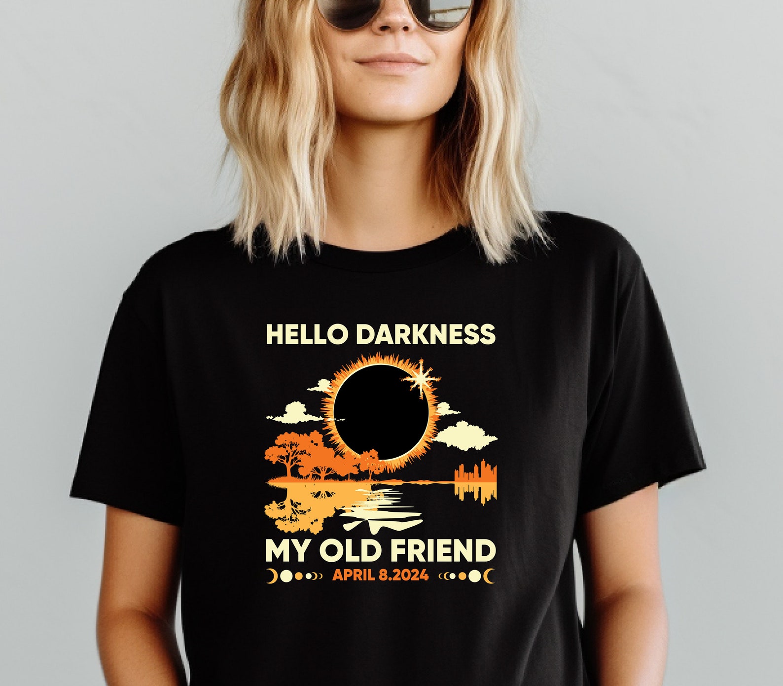 Hello Darkness Eclipse Shirt, Total Solar Shirt, April 8 2024 T Shirt ...