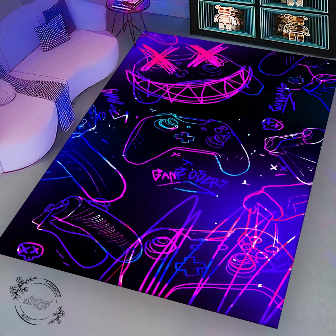 Neon Gaming Mat - Brighten up Your Play Space - Colorful Neon Rug for ...