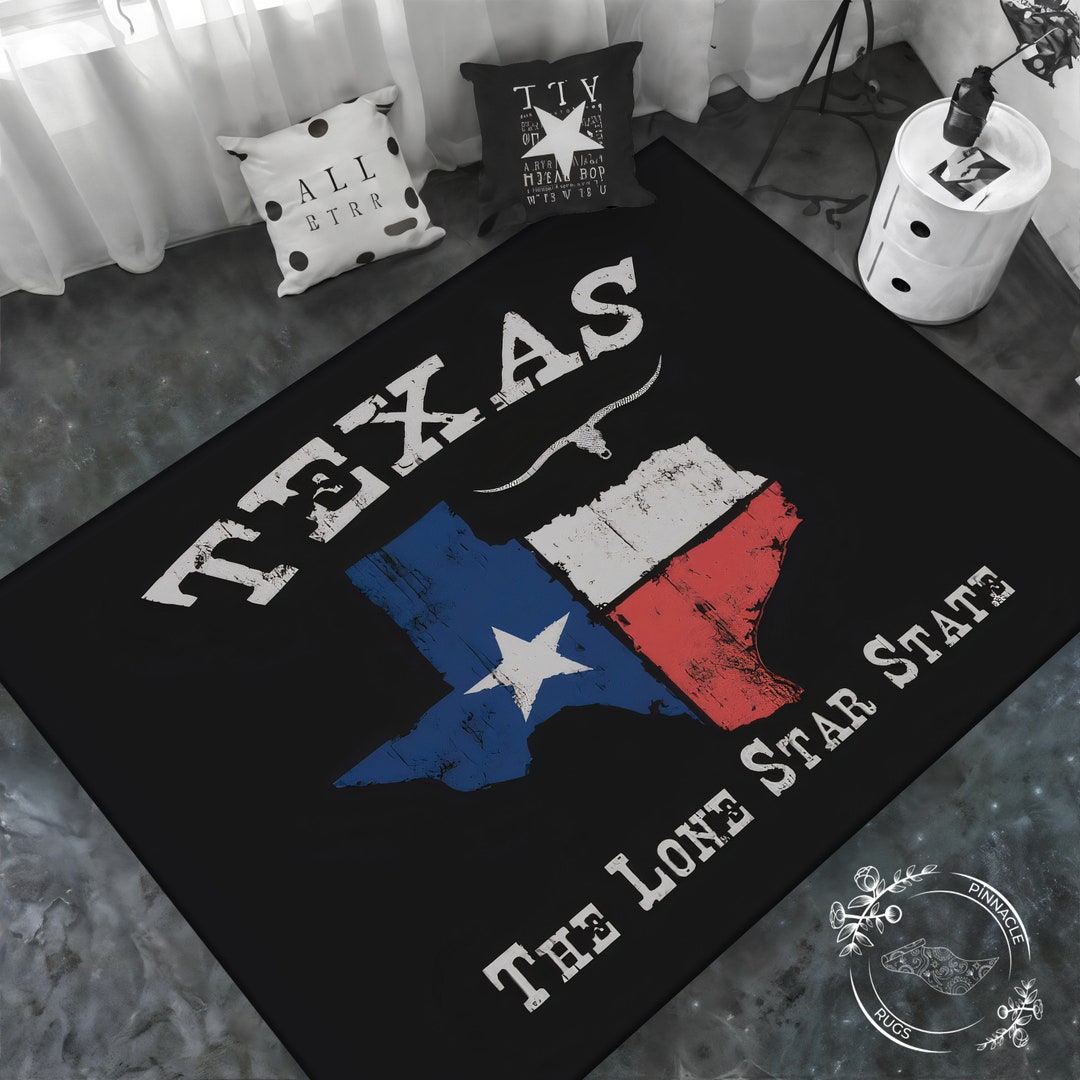 Texas Flag Woven Rug Unique Accent Piece for Texan Homes Vintage Texas ...