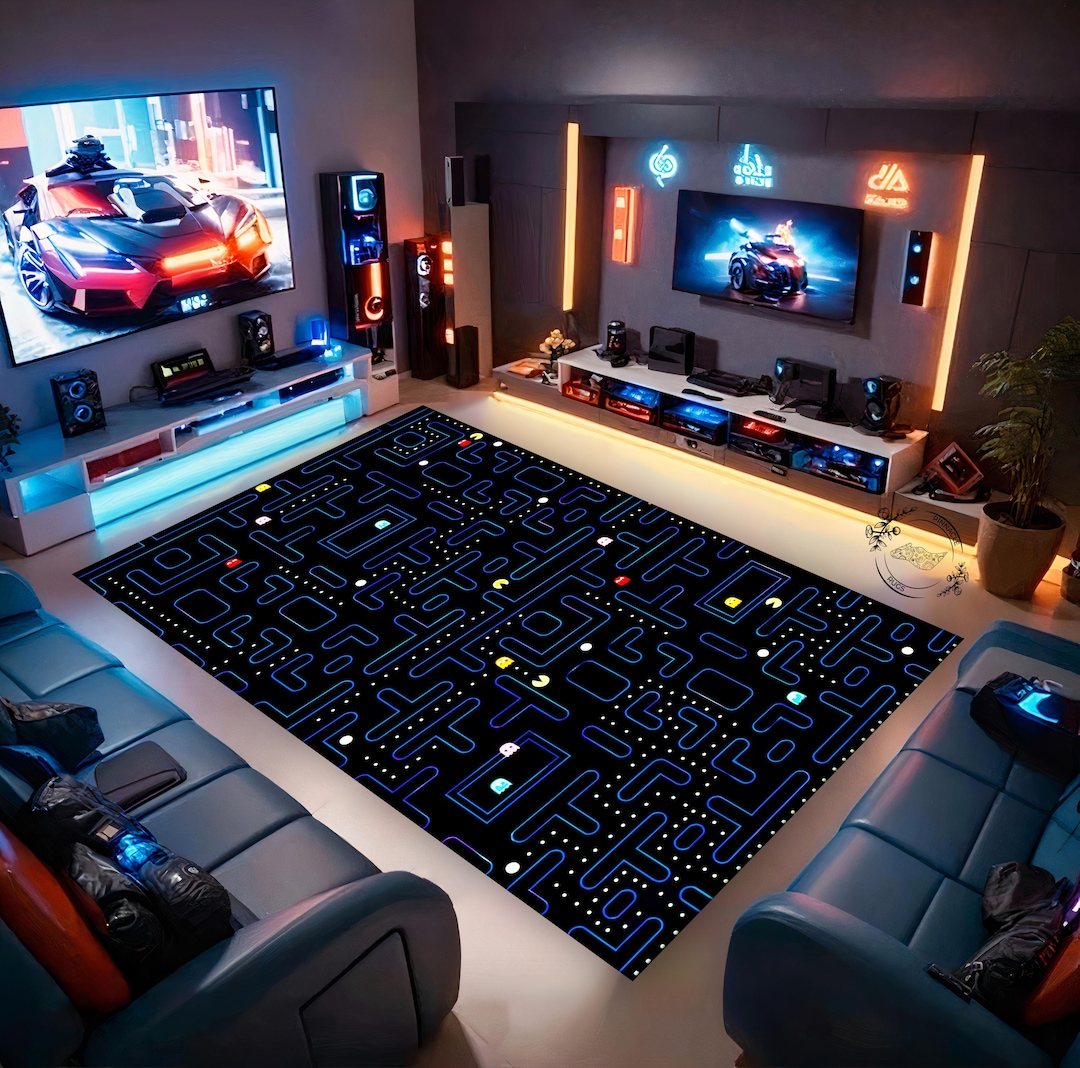 Game On! Fun Retro Gaming Rug - Quirky Video Game Themed Area Rug ...