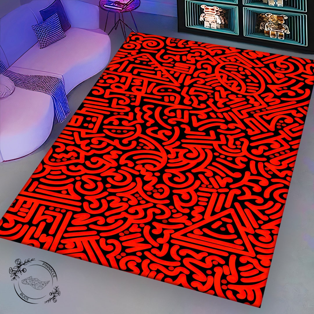 Funky Graffiti Rug Unique Accent for Hip Home Interiors Modern Floor ...