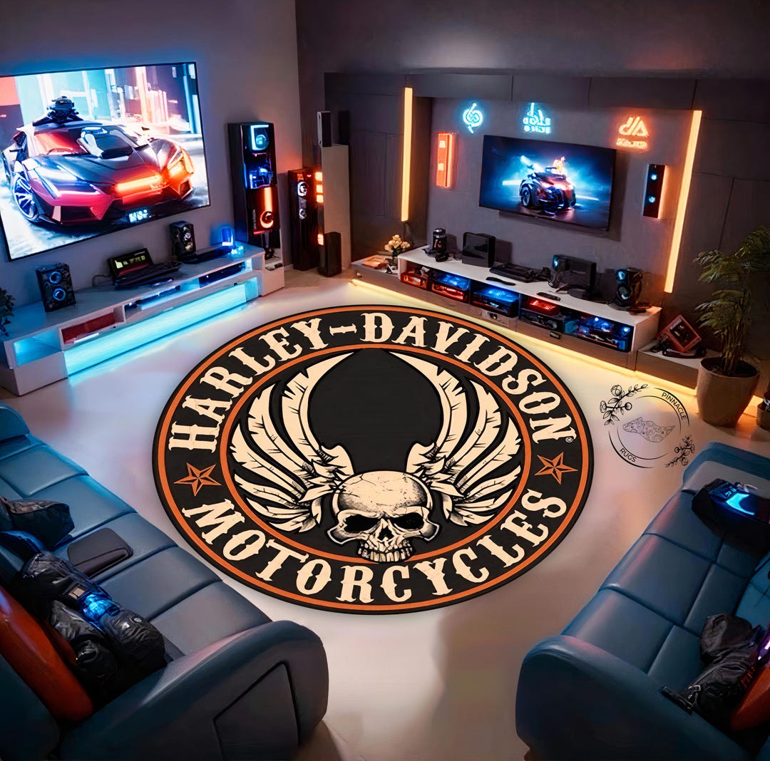Vintage Harley Davidson Rug - A Cozy Addition to Your Living Room Decor ...