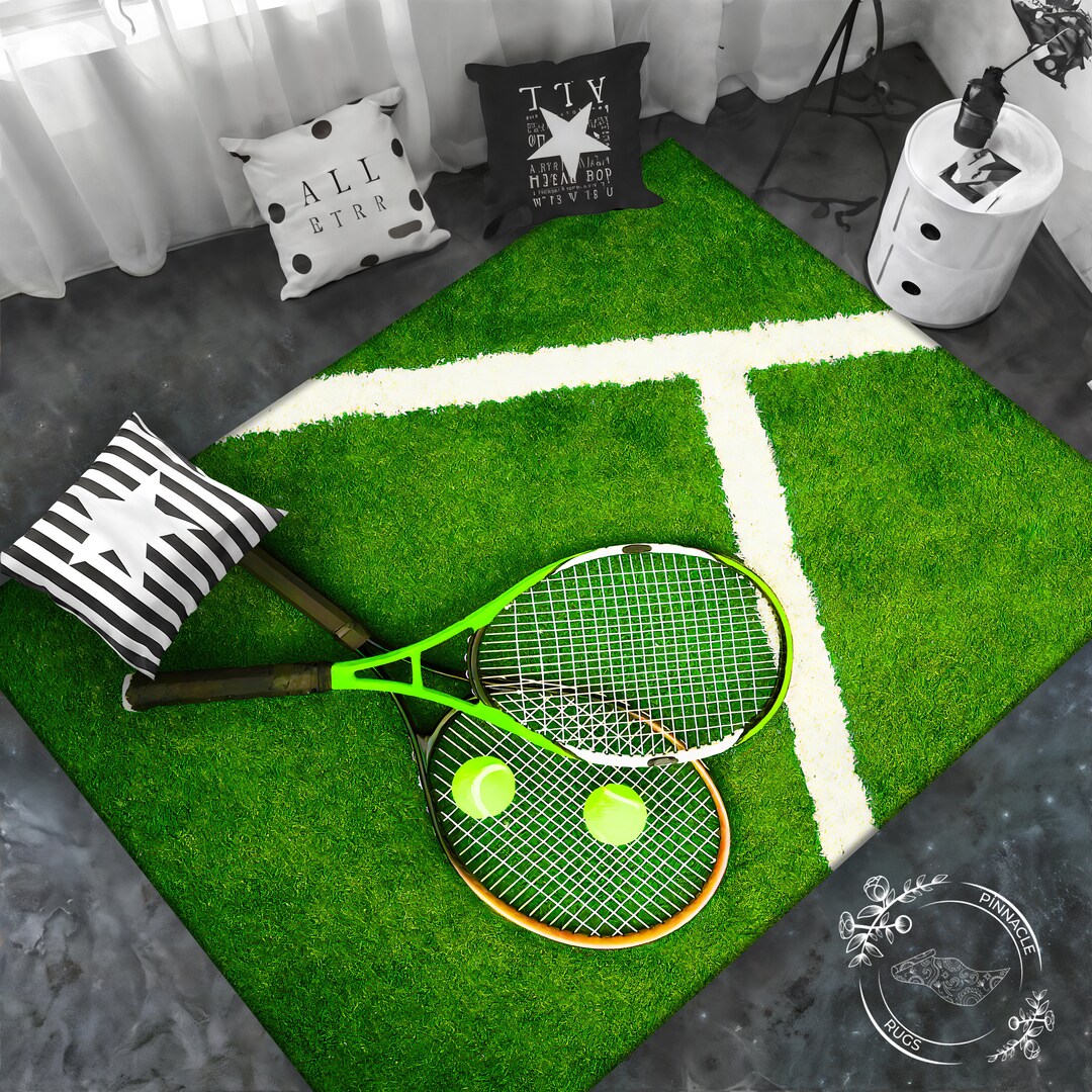 Tennis Court Inspired Rug - Fun & Functional Sports Decor - Retro ...