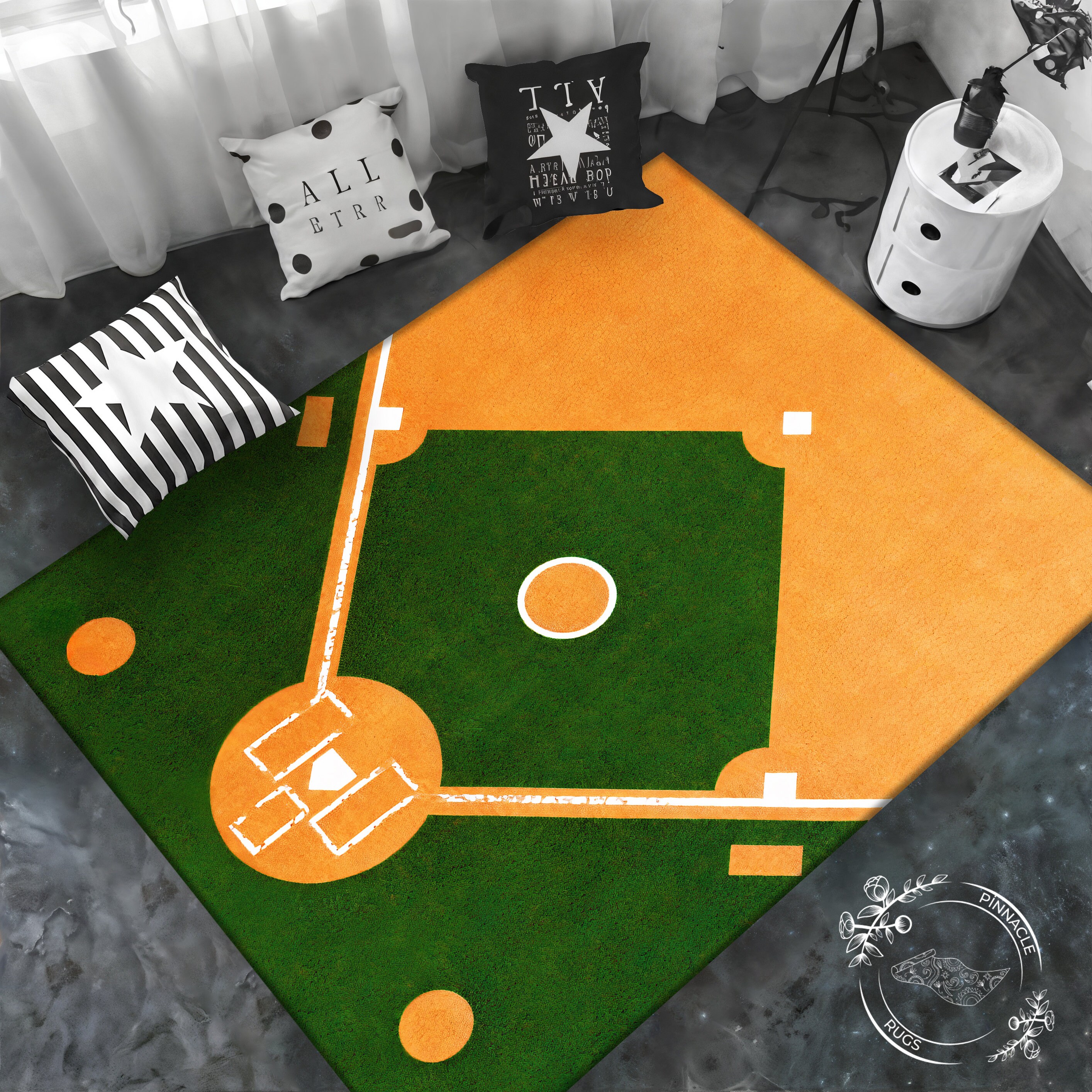 Baseball Field Rug - Unique Gift for Baseball Enthusiasts - Classic ...