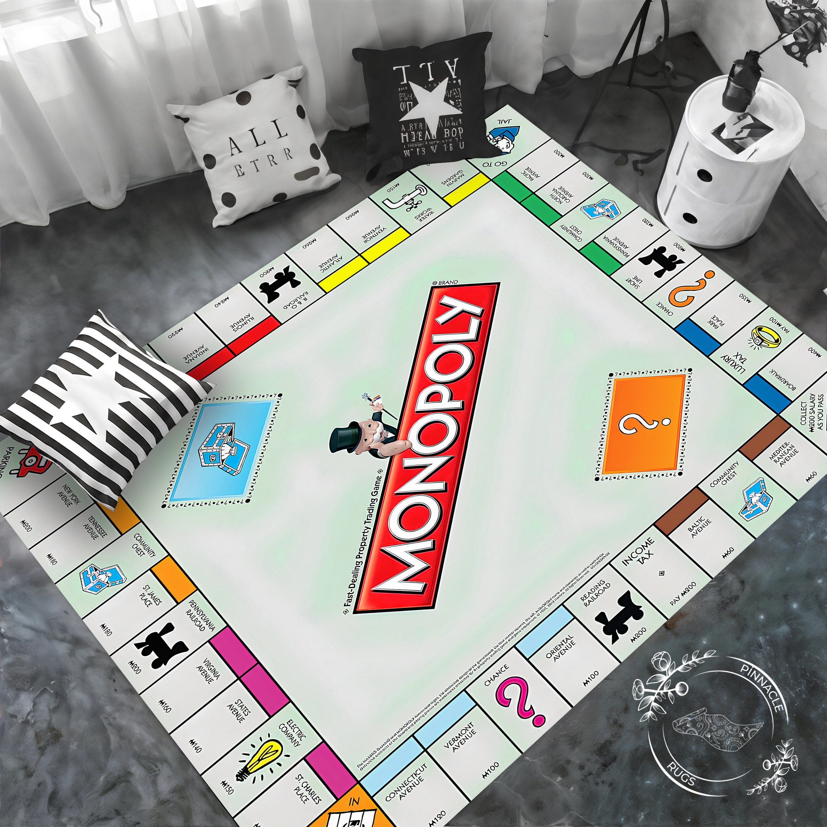 Monopoly Rug for Gaming Enthusiasts Unique Living Room Decor Perfect ...
