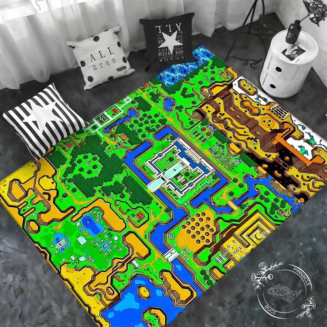 Legend of Zelda Inspired Map Rug Cozy Game Room Decor Geeky Home Decor ...