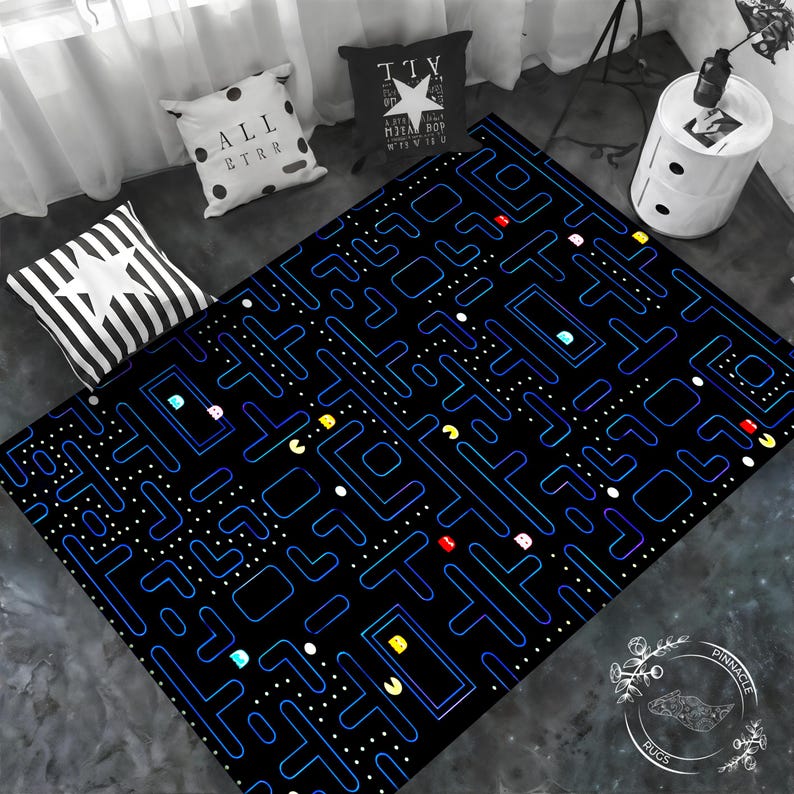 Game On! Fun Retro Gaming Rug - Quirky Video Game Themed Area Rug ...