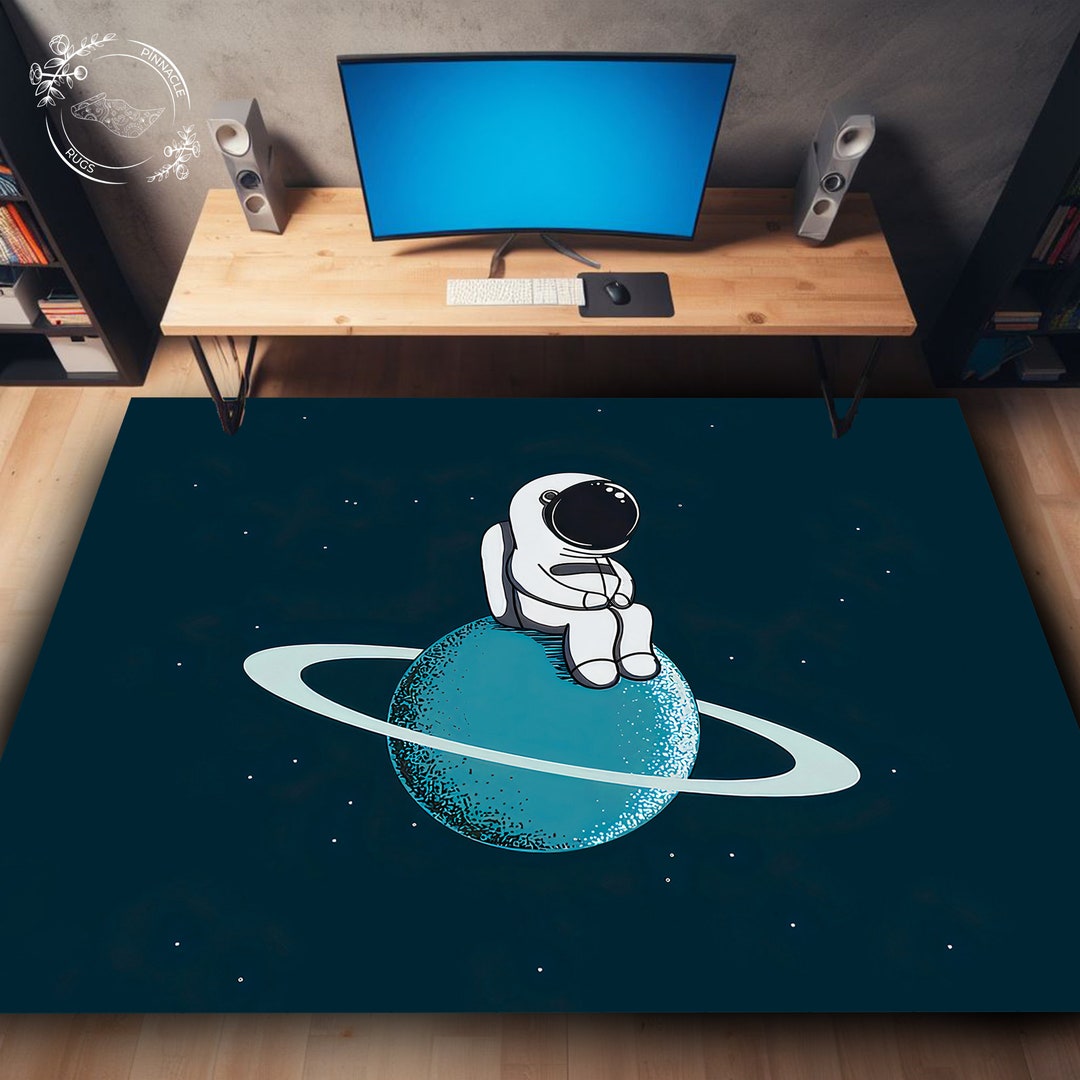 Handmade Astronaut Rug Outer Space Nursery Decor Explore the Stars With ...