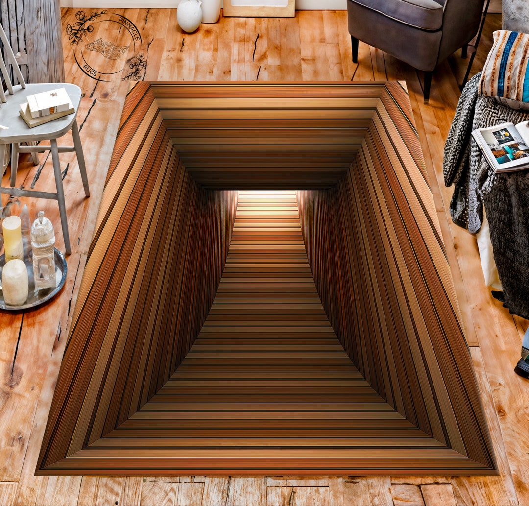 Modern Optical Illusion Rug - Unique Floor Decoration - Elegant 3D ...