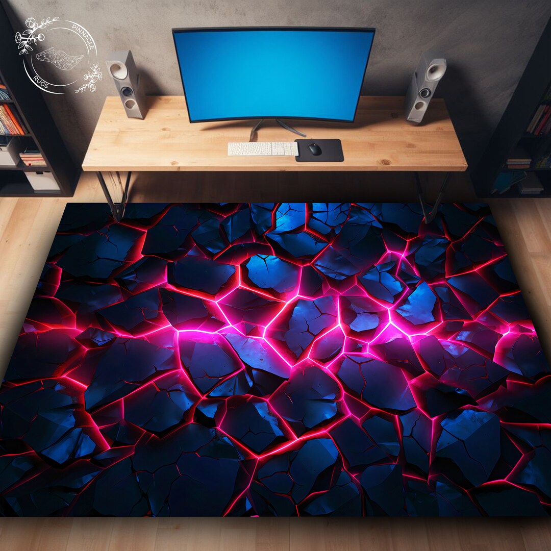 Neon Gaming Rug Brighten up Your Space in Style Gamer's Dream Neon Rug ...