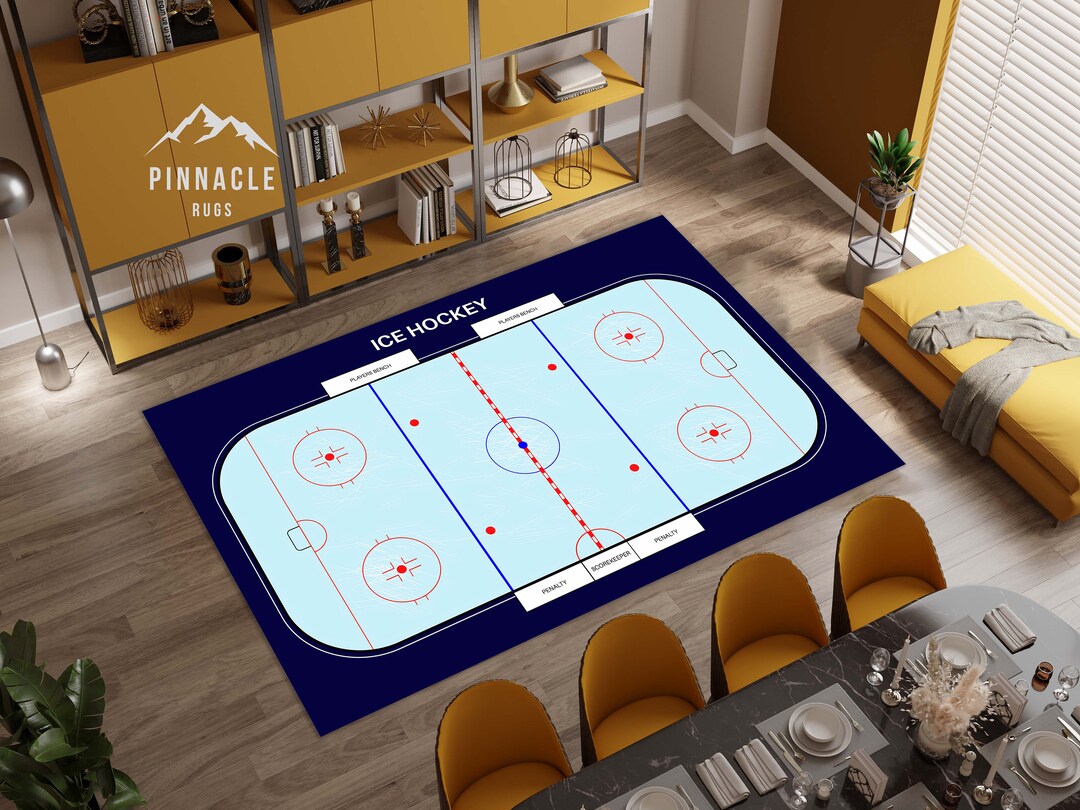 Ice Hockey Rink, Custom Rug, Ice Hockey Rink Rug, Ice Hockey Rug, Gift ...