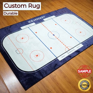 Ice Hockey Room Decor - Bring the Rink Home! Sports Rug for Living Room ...