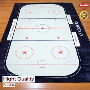 Ice Hockey Room Decor Bring the Rink Home Sports Rug for Living Room ...