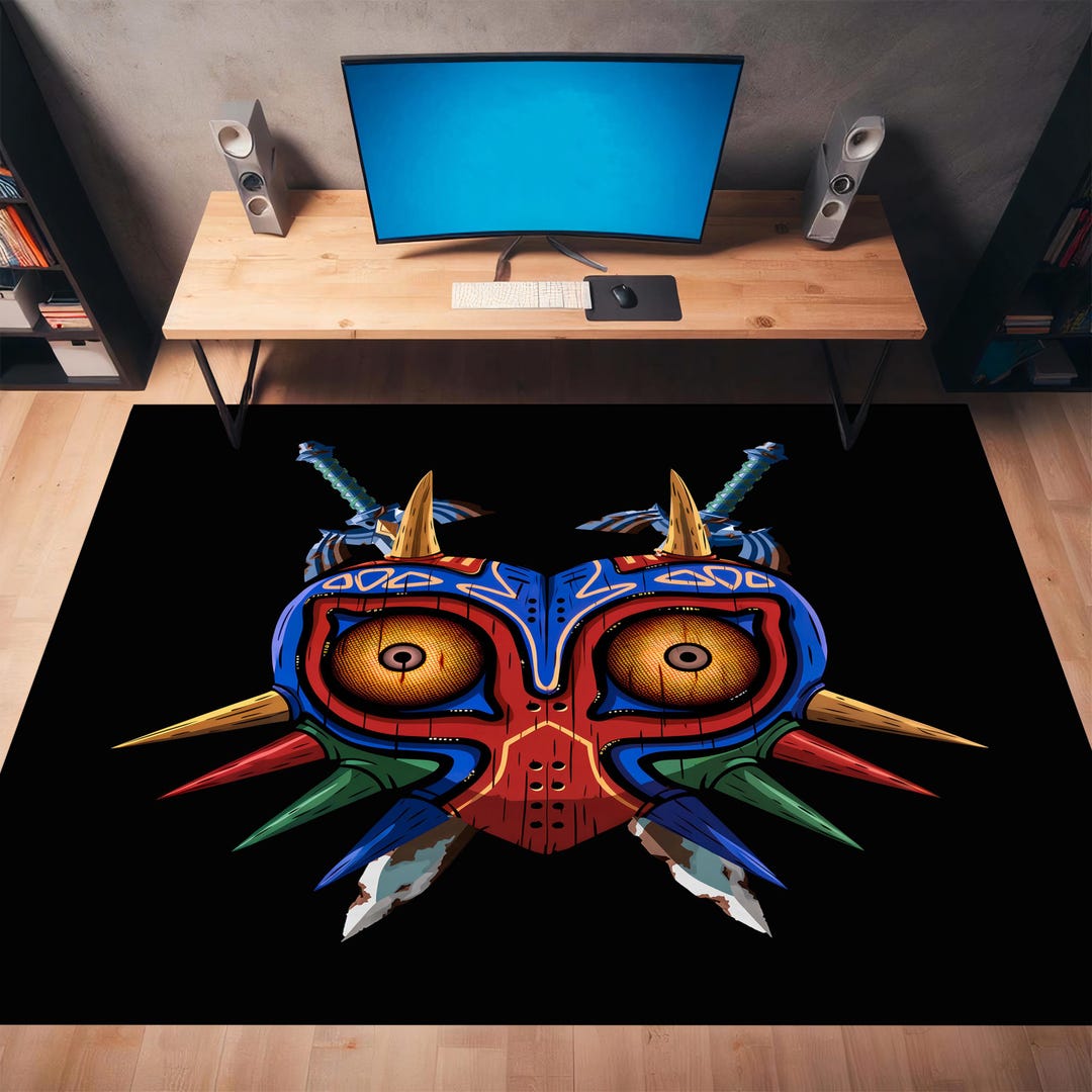 Legend-inspired Zelda Rug – Triforce Gamer Carpet for Nerdy Room Decor ...