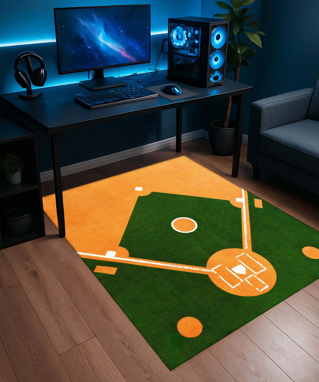 Baseball Field Rug – Sports Themed Carpet for Sports Fans, Kids Room or ...