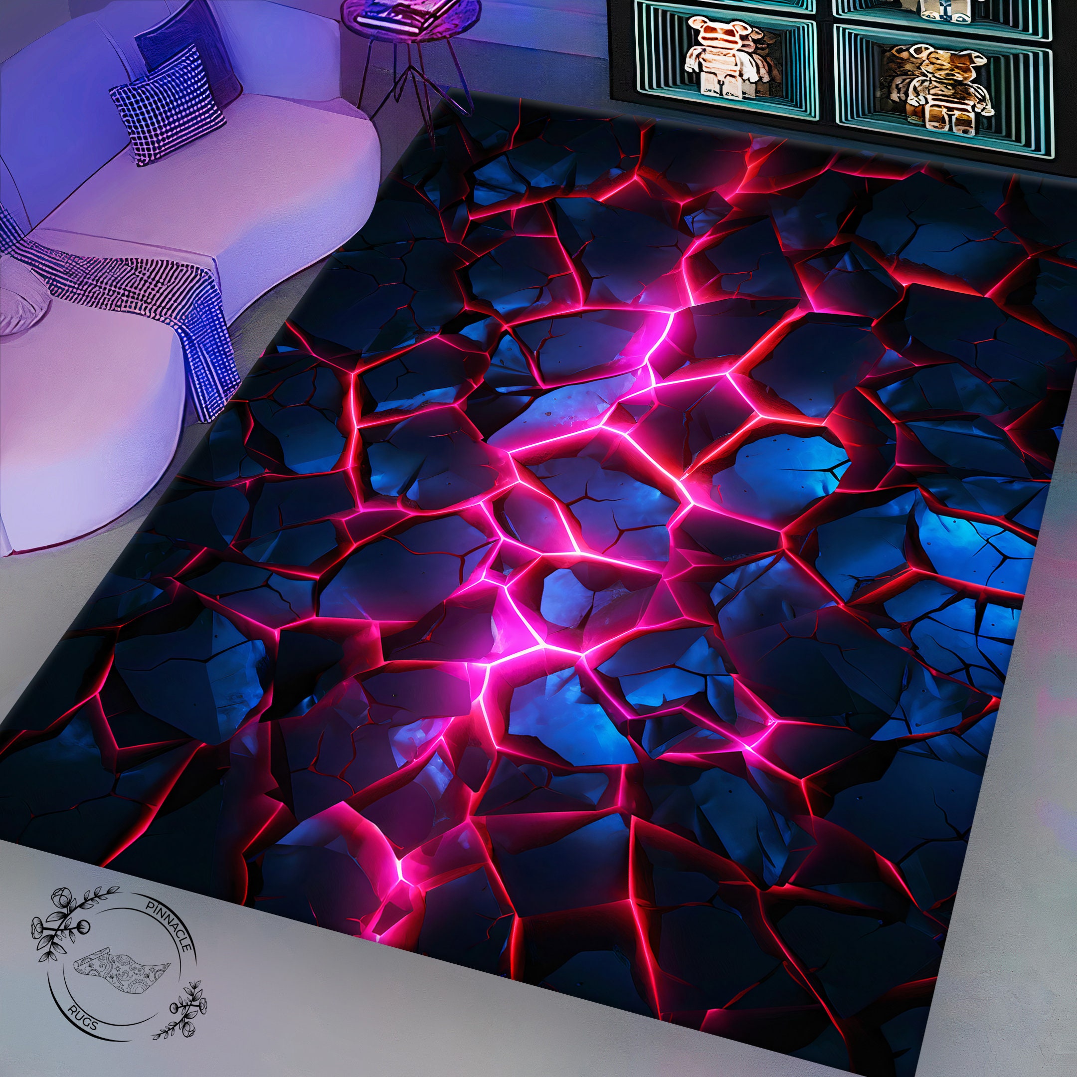 Neon Gaming Rug Brighten up Your Space in Style Gamer's Dream Neon Rug ...