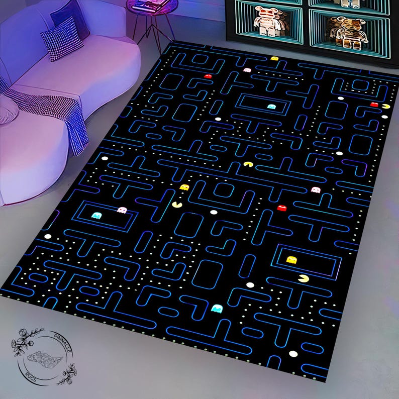 Game On! Fun Retro Gaming Rug - Quirky Video Game Themed Area Rug ...