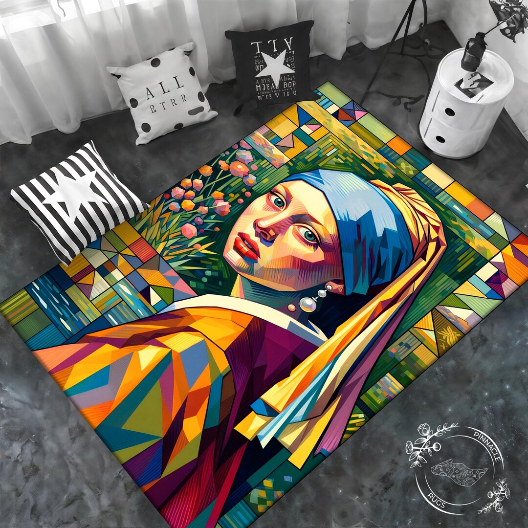 Vibrant Pop Art Rug for a Stylish Living Room Colorful Area Rug With a ...