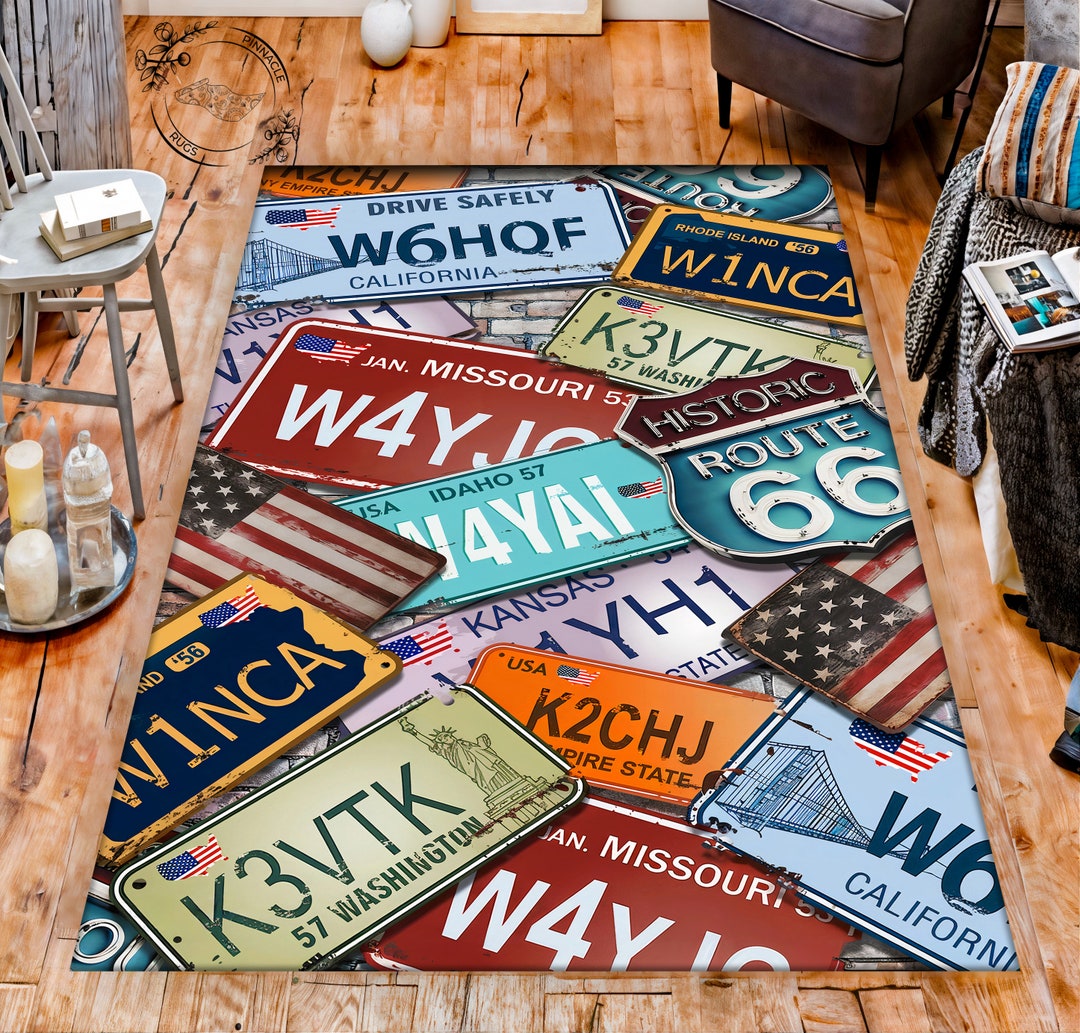 Vintage USA Sticker Rug - Retro Vinyl Decal for Patriotic Pride - Red ...