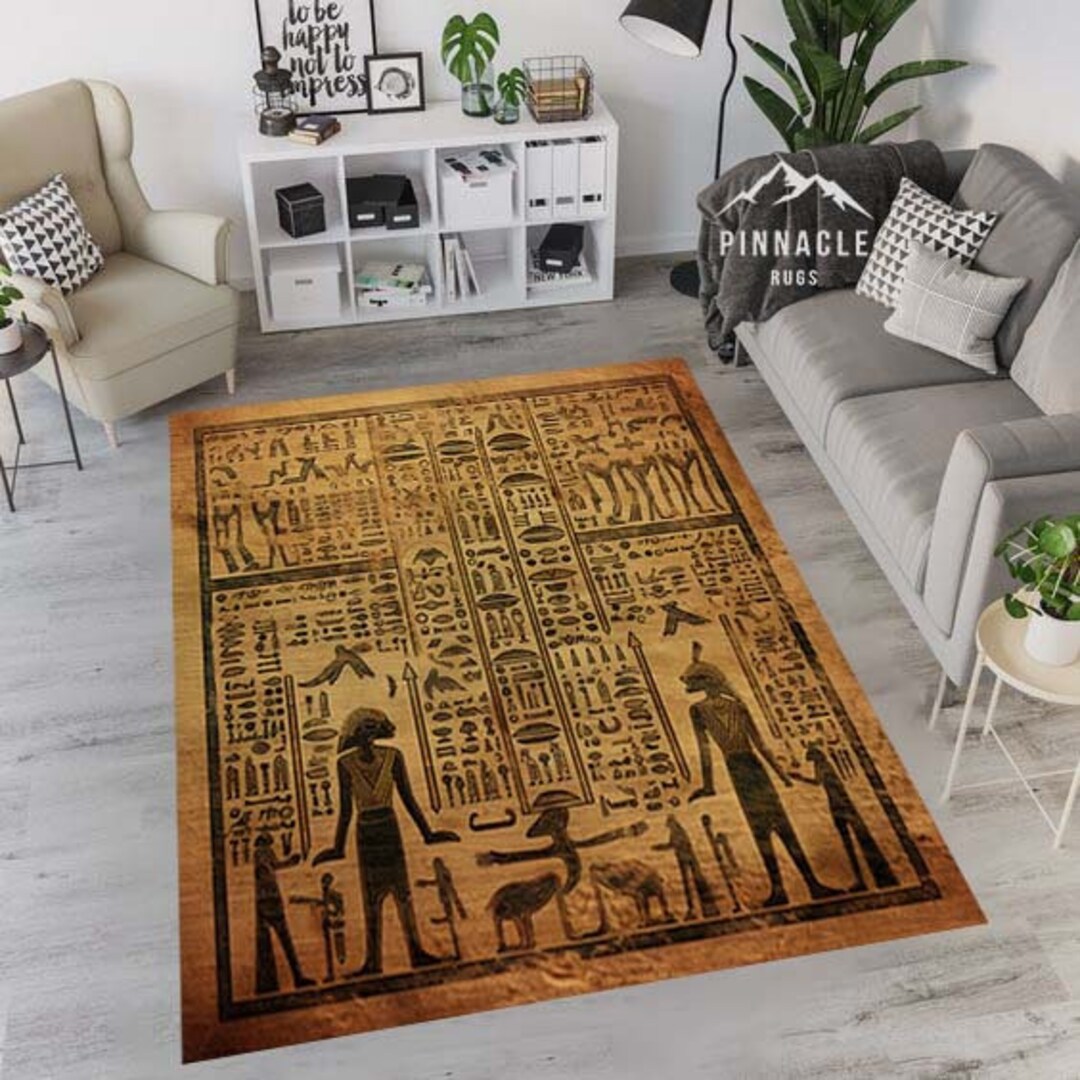 Egypt Rug,ancient Egyptian Rug,egyptian Queen,hieroglyph Pattern Rug ...