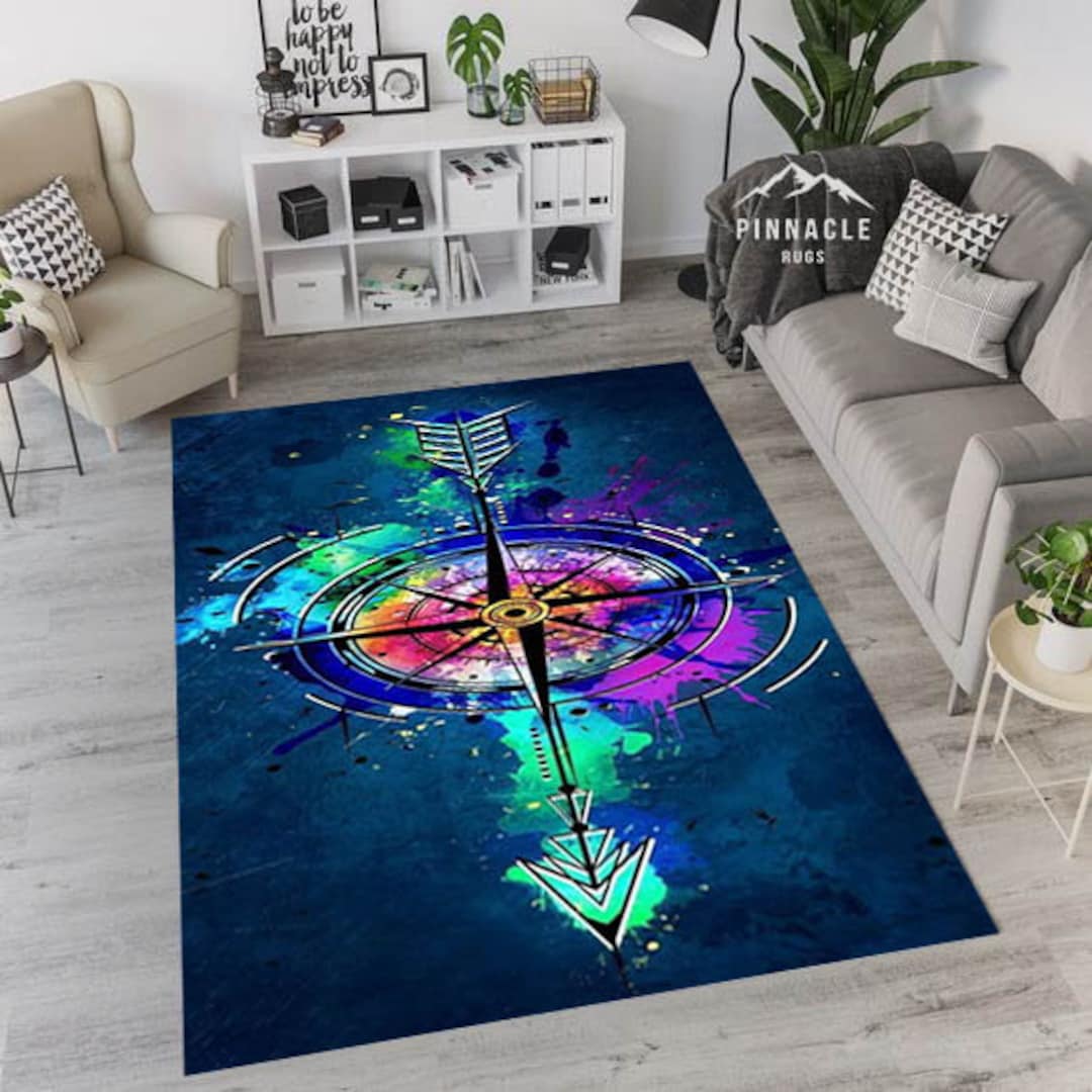 Lighthouse,nautical Rug,compass Design,compass Rug,rug Decoration,salon ...