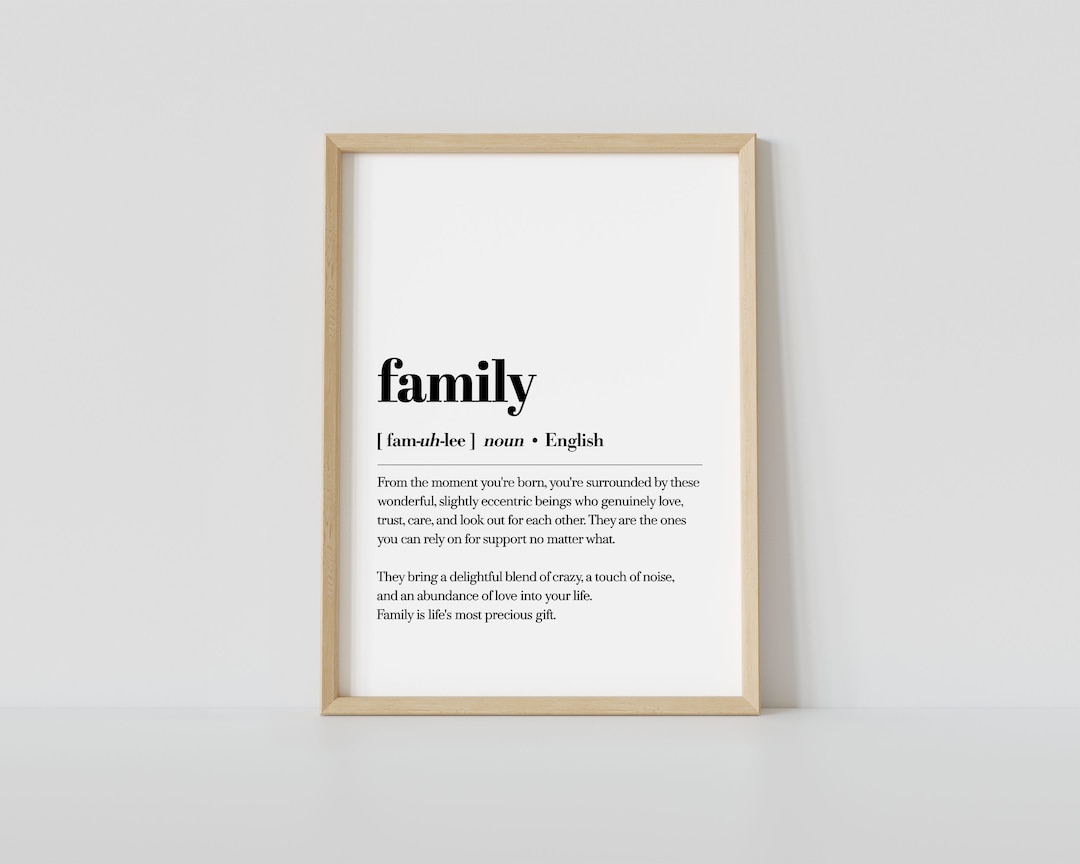 Family Definition Print Family Printable Wall Art Modern - Etsy