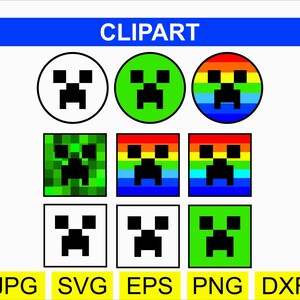 Minecraft SVG Bundle, Game Head Svg, Creeper Eps, Png, Dxf для Cricut ...