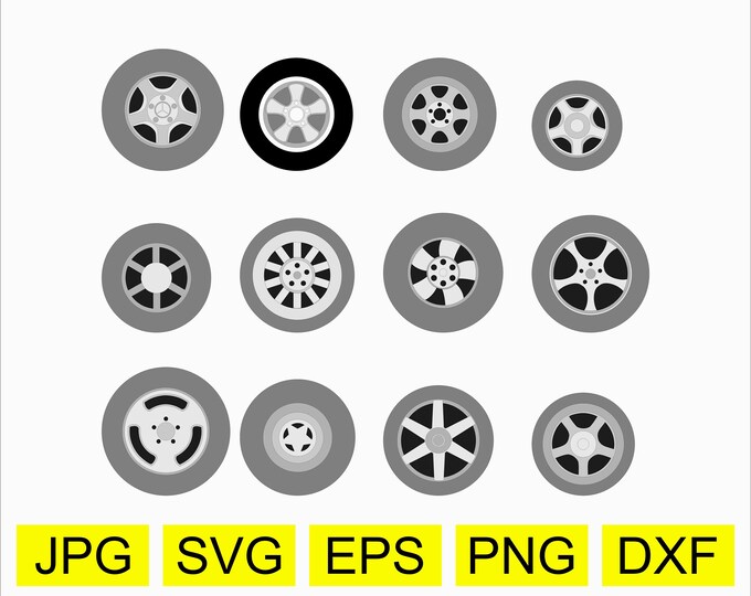 Tire Wheels Svg. Tire Wheels Clipart. Svg Files. Clipart Eps Svg Png ...