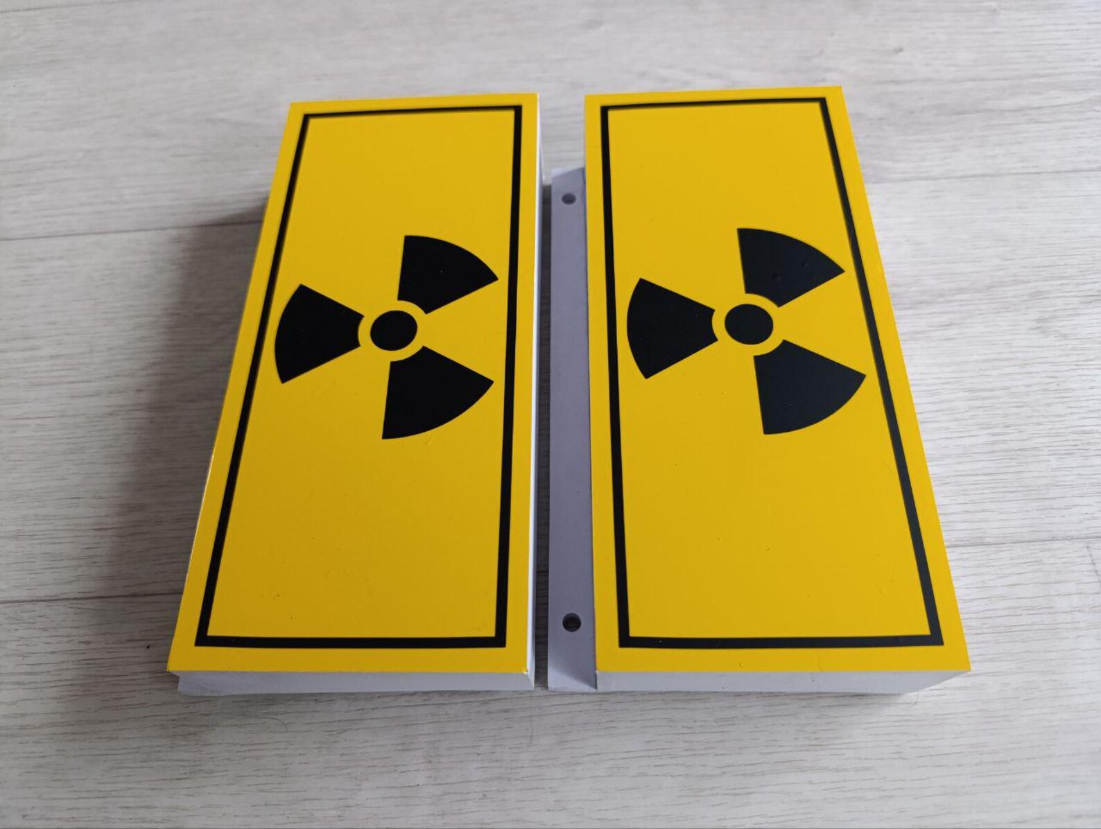 Wall Lamp "beware of Radiation". Lamp With a Colorful Background and a ...