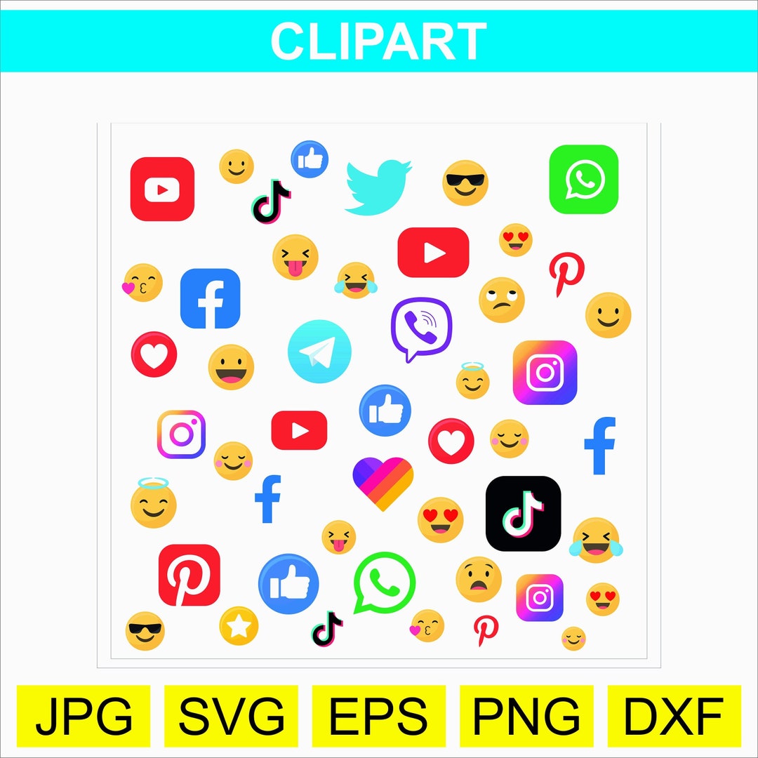 Logo Social Media and Smile Svg Clipart. Social Media Svg. Eps Svg Png ...