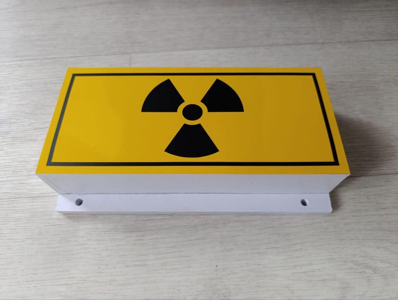 Wall Lamp "beware of Radiation". Lamp With a Colorful Background and a ...
