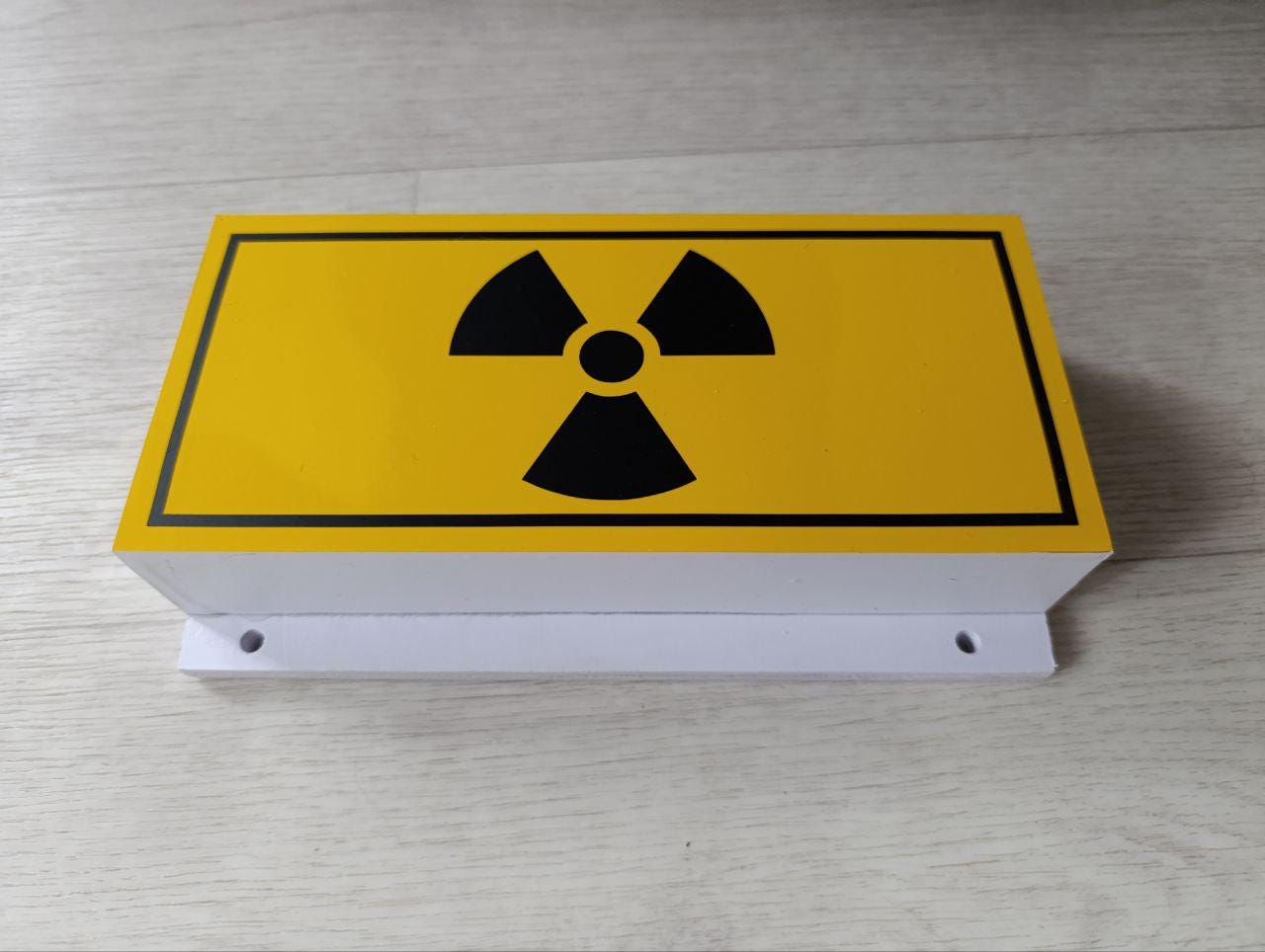 Wall Lamp "beware of Radiation". Lamp With a Colorful Background and a ...