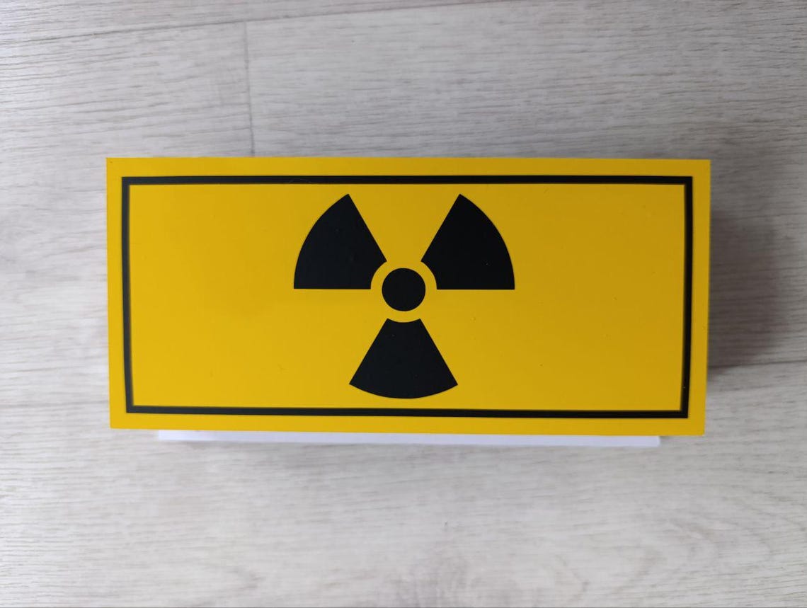 Wall Lamp "beware of Radiation". Lamp With a Colorful Background and a ...