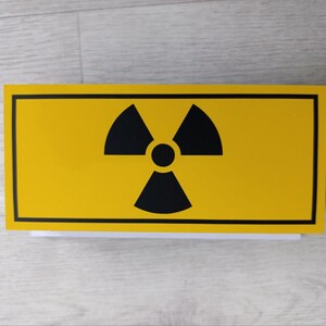 Wall Lamp "beware of Radiation". Lamp With a Colorful Background and a ...
