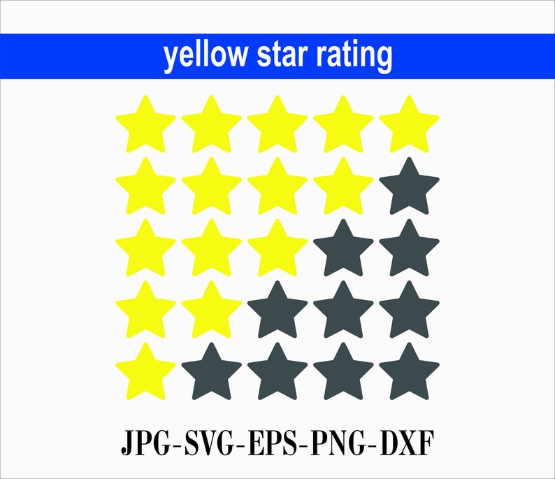 Yellow Star Rating. Stars for Rating. Stars for Cricut. Stars for ...