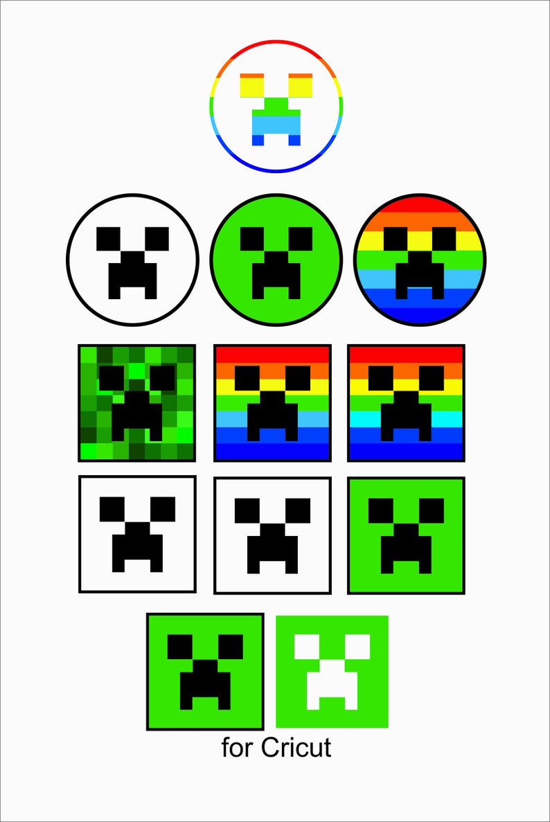 Minecraft SVG Bundle, Game Head Svg, Creeper Eps, Png, Dxf для Cricut ...