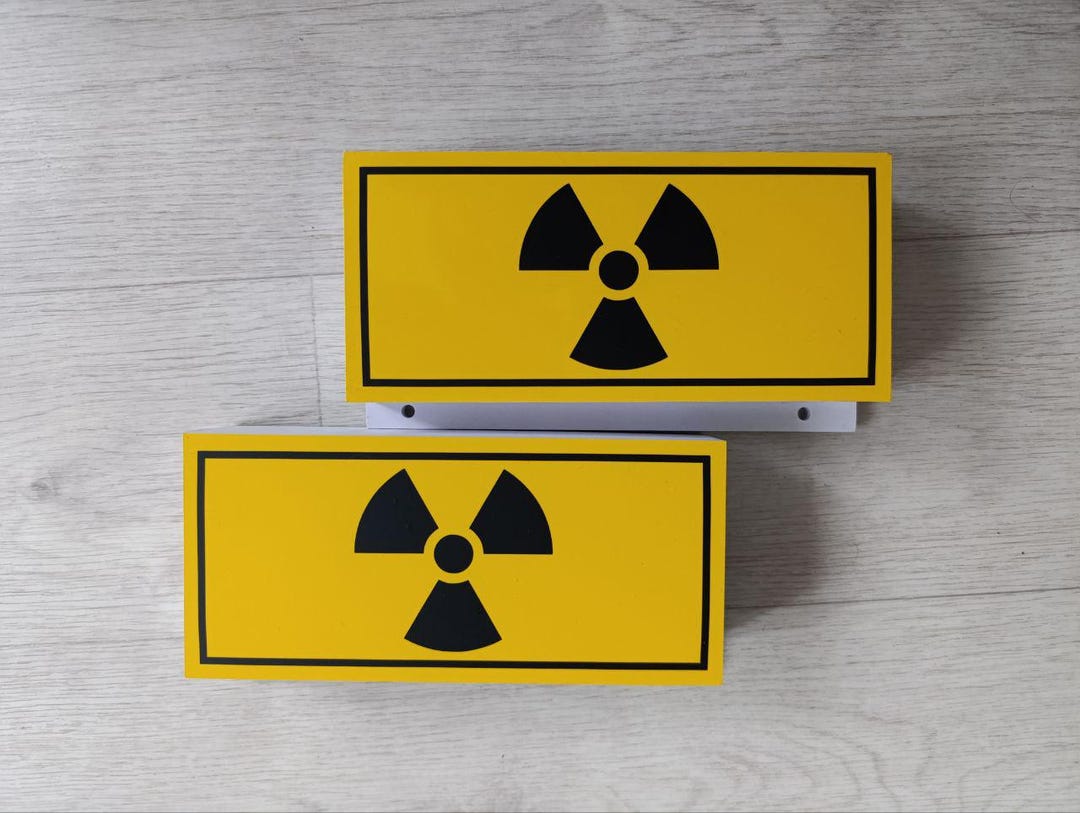 Wall Lamp "beware of Radiation". Lamp With a Colorful Background and a ...