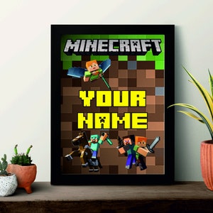 Personalized Minecraft Name Plate for Kids. the Size is А4 210x297 Mm ...