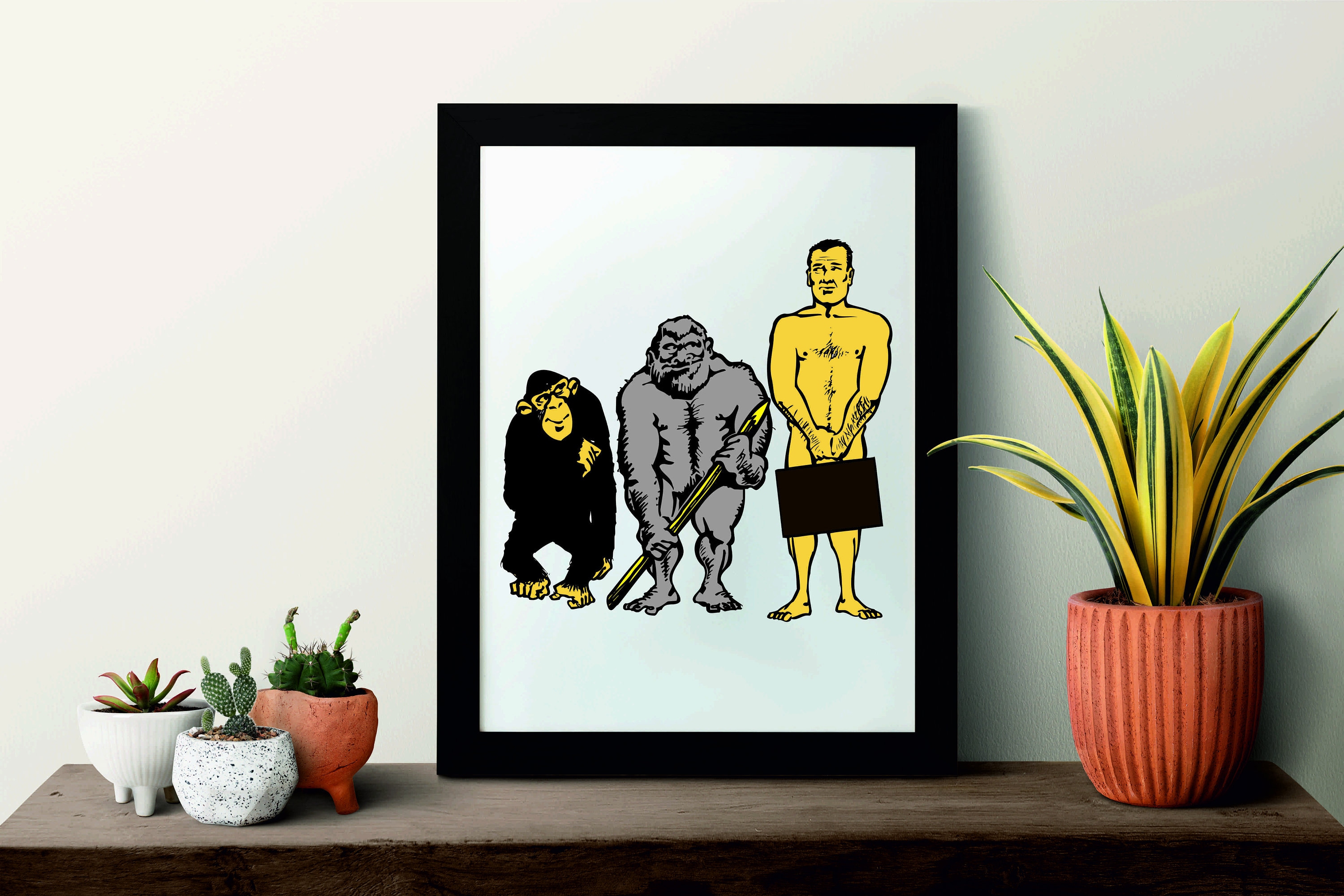 Human Evolution Vector Drawing. From Ape to Man. SVG Files. Vector ...