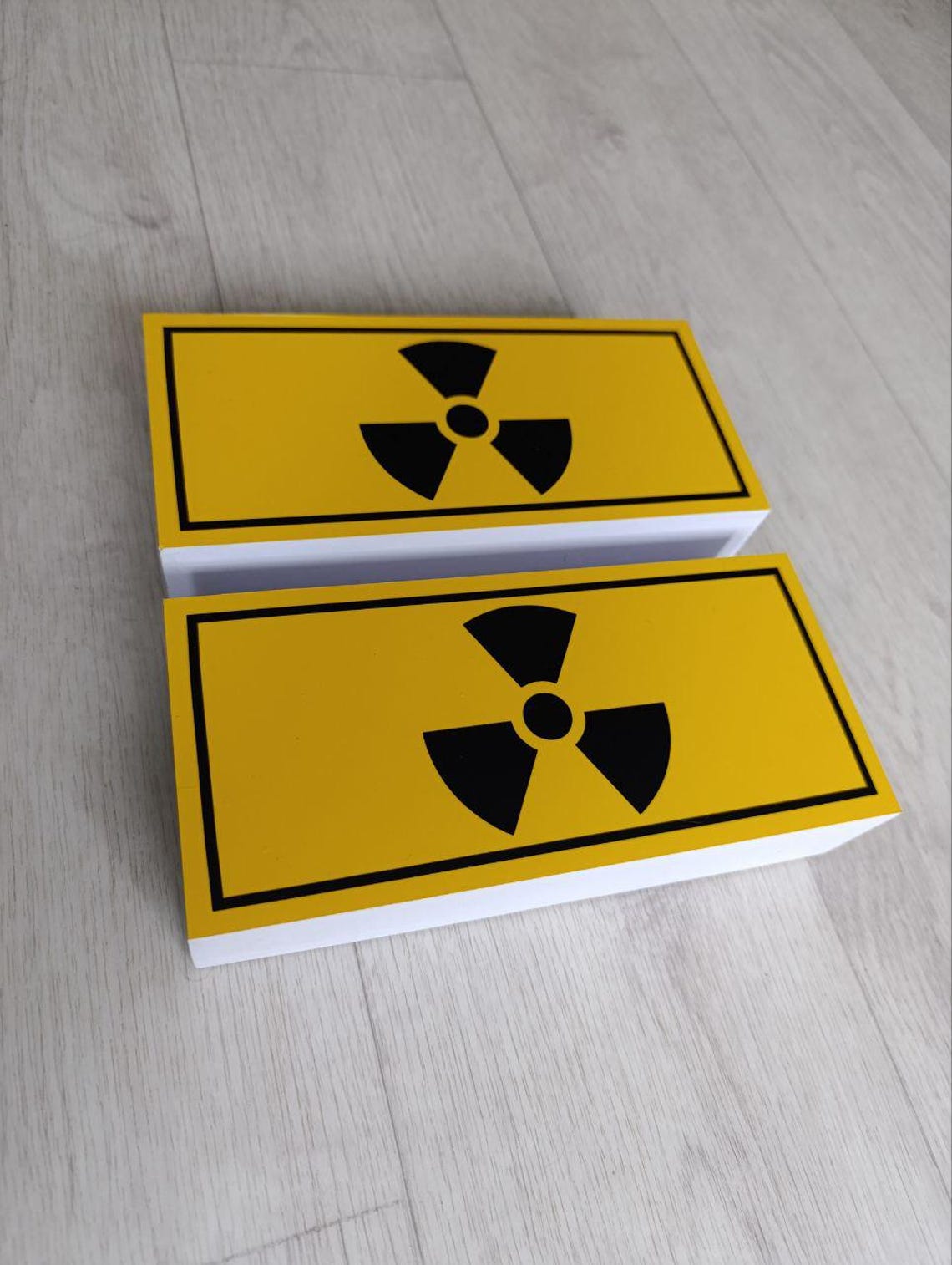 Wall Lamp "beware of Radiation". Lamp With a Colorful Background and a ...