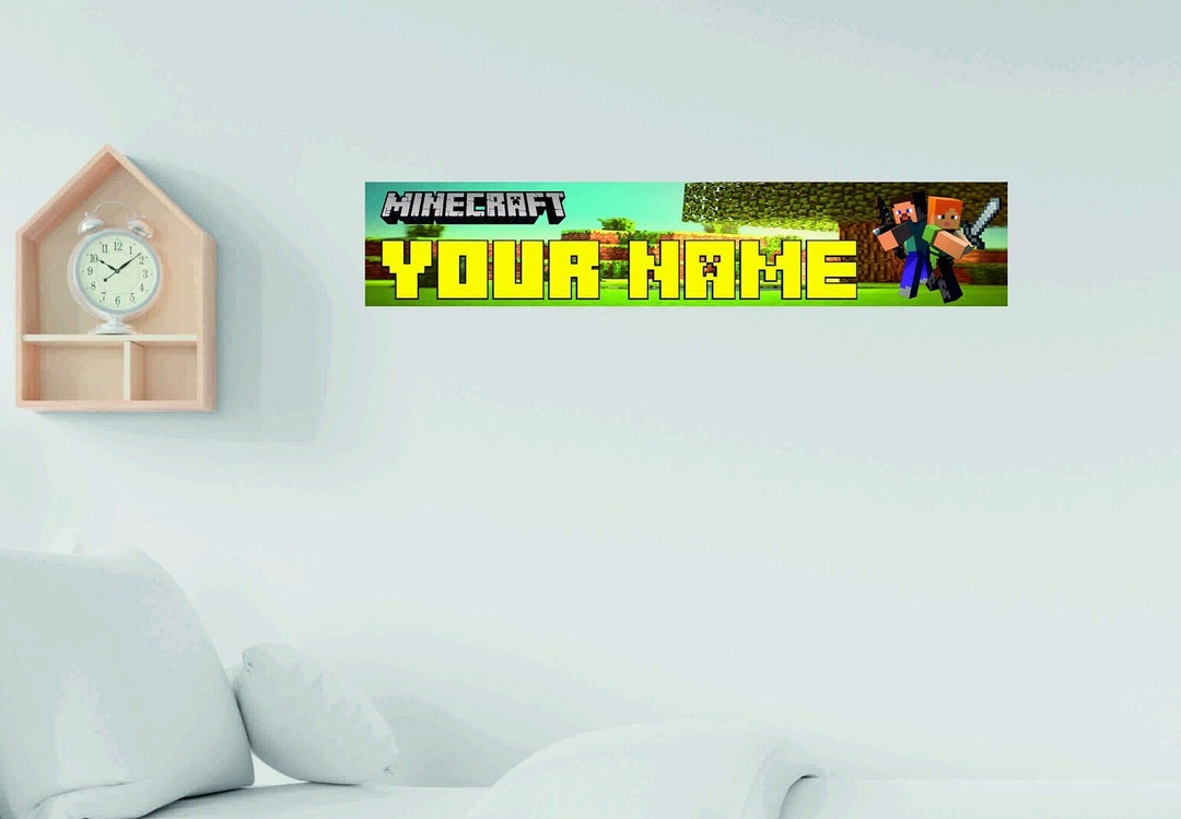 Minecraft Style Name Plate for Kids. Size 620x120 Mm. Can Be a Digital ...