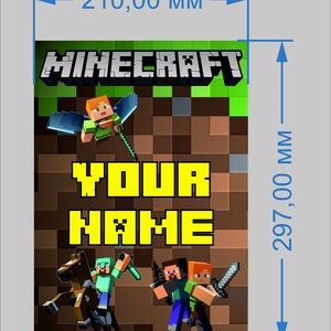 Personalized Minecraft Name Plate for Kids. the Size is А4 210x297 Mm ...