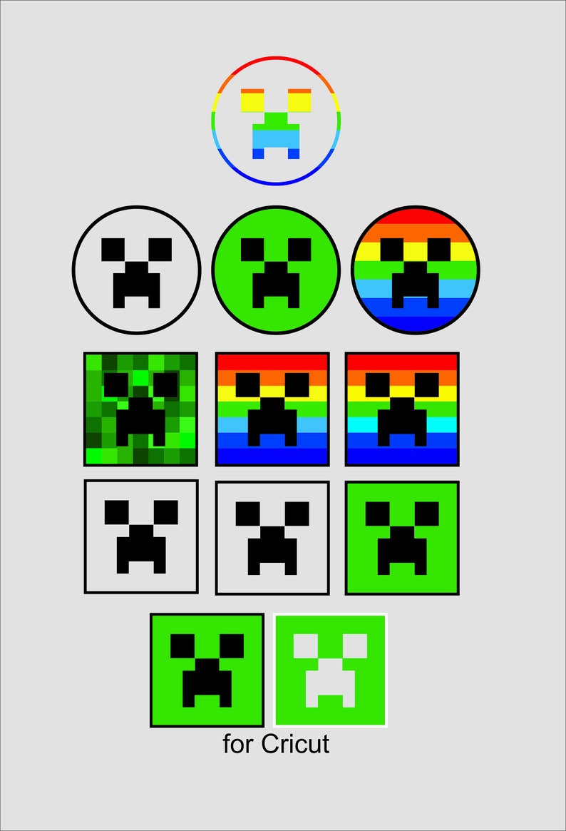 Minecraft SVG Bundle, Game Head Svg, Creeper Eps, Png, Dxf для Cricut ...