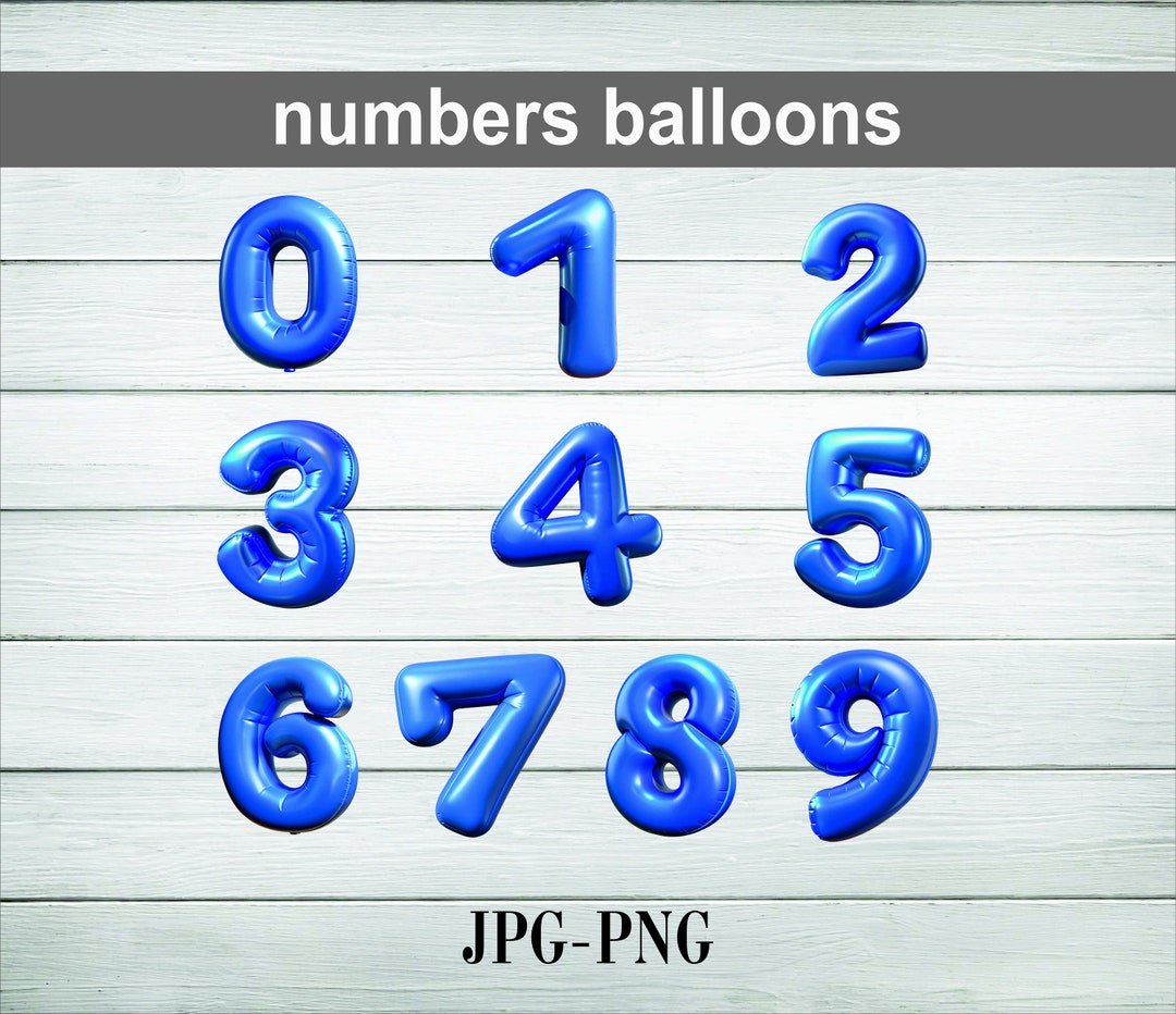 Numbers Balloons. Numbers in the Form of Balloons. PNG Files 300 Dpi ...