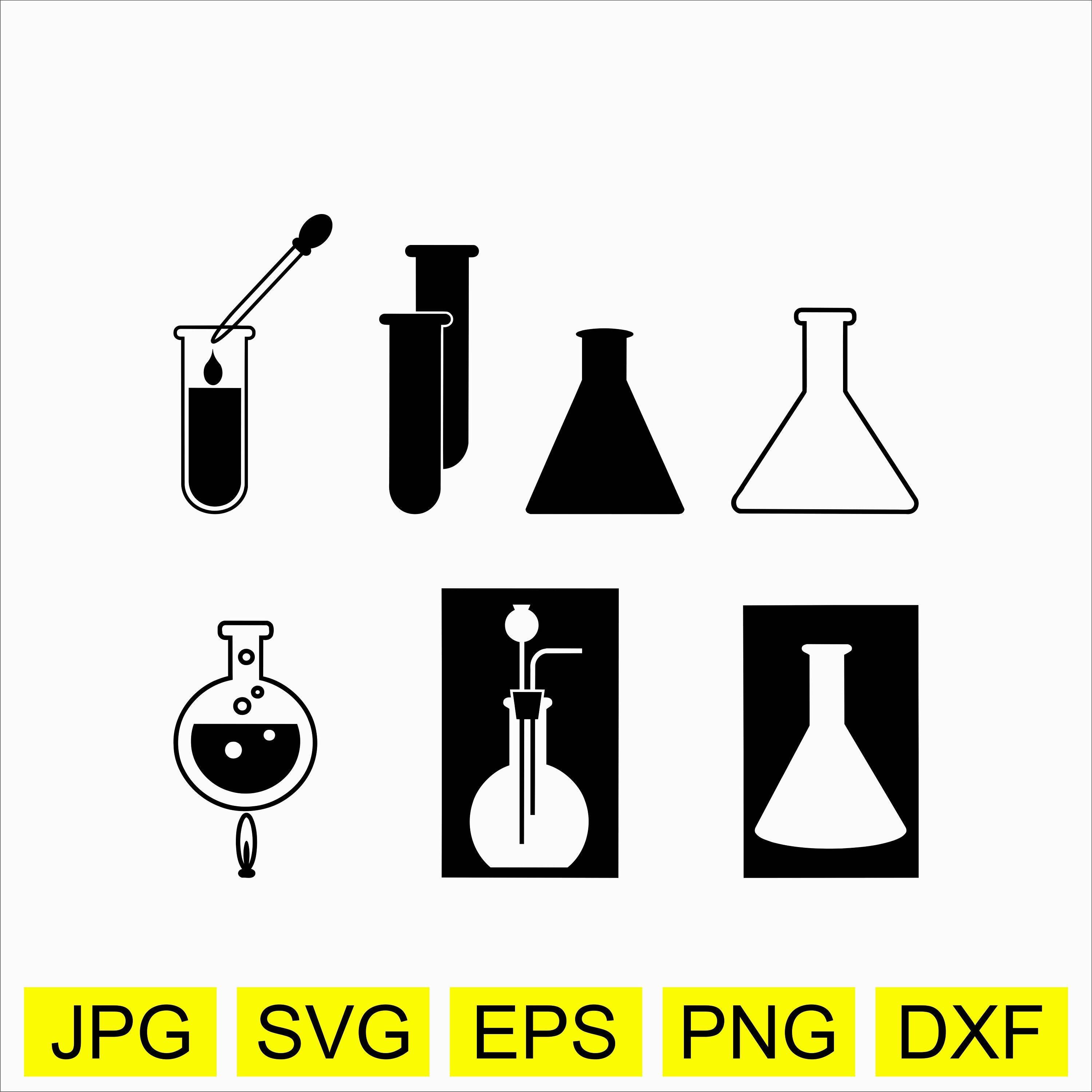 Test Tubes for Chemistry. Bundle. Icon Logo Design. Vector EPS Files ...