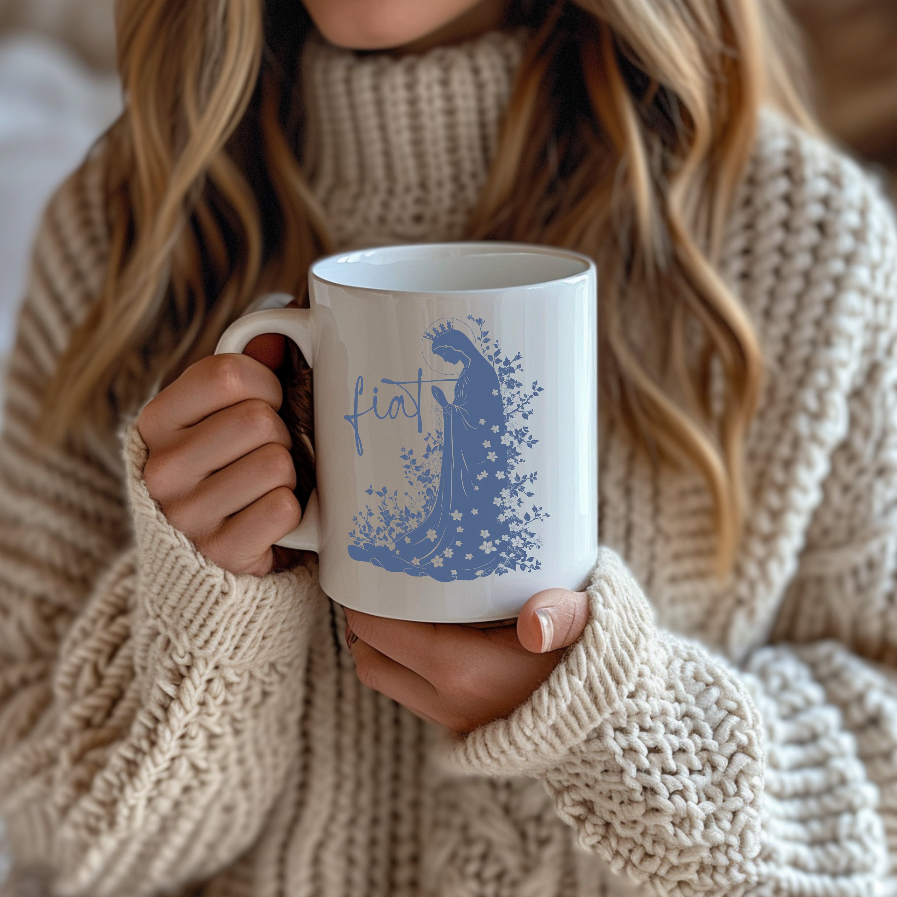 Fiat Marian Mug: Blessed Mother Catholic Gift, Saint Mary Coffee Mug - Etsy