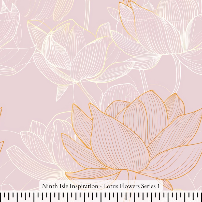 Lotus Flowers Rayon Fabric by the Yard - Ninthisle Inspiration ...